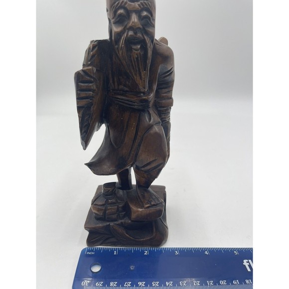 Art | Antique Carved Rosewood Chinese Asian Wise Man Statue Figurine ...
